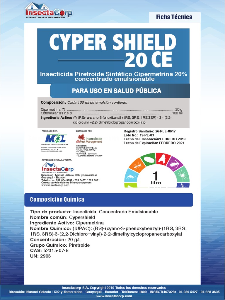 Cipershield Ficha | PDF | Toxicología | Productos quimicos