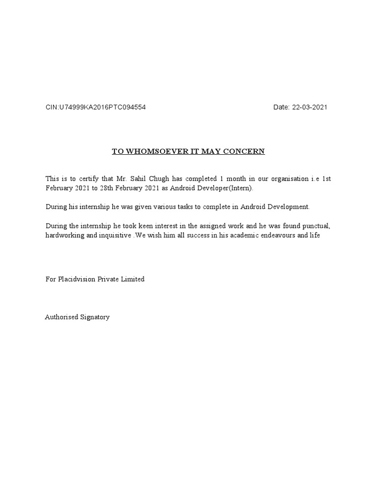 Certificate Format | PDF