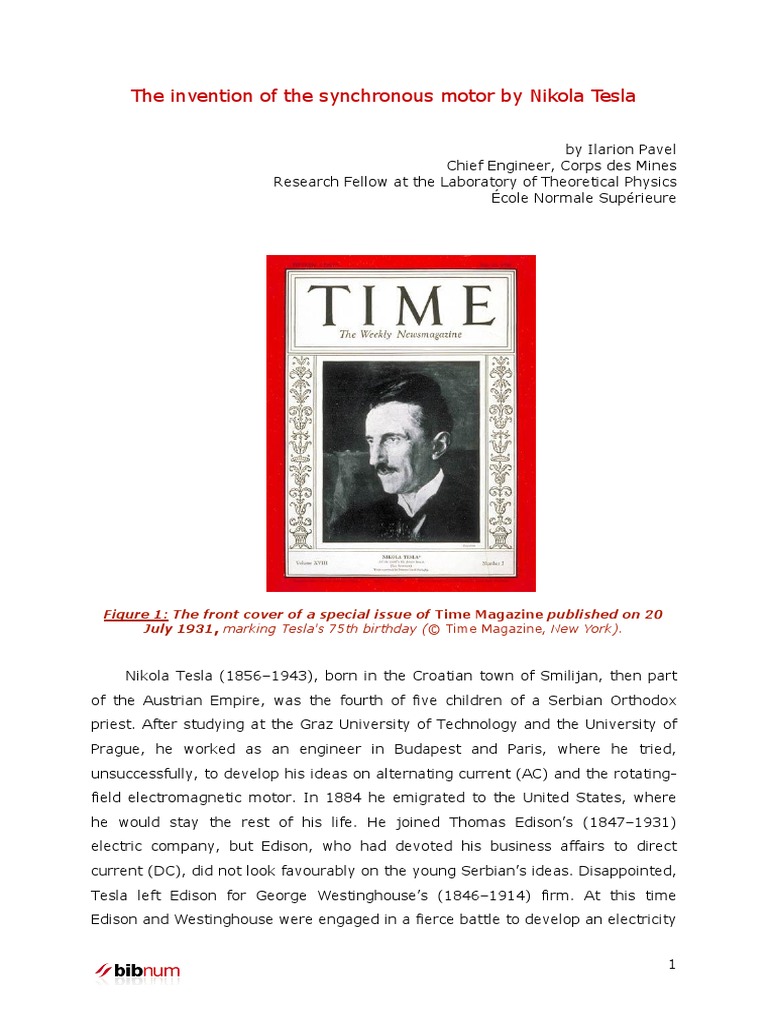 The Invention of The Synchronous Motor by Nikola Tesla | PDF | Electric ...
