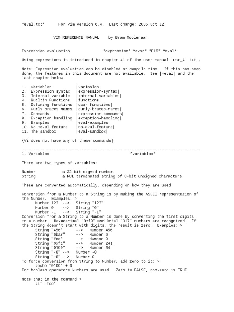 VIM REFERENCE MANUAL by Bram Moolenaar Rep 2 | PDF | String (Computer Science) | Notation