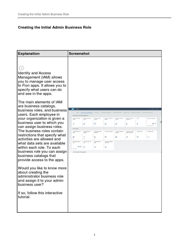 1.2 Creating The Initial Admin Business Role | PDF | Screenshot ...