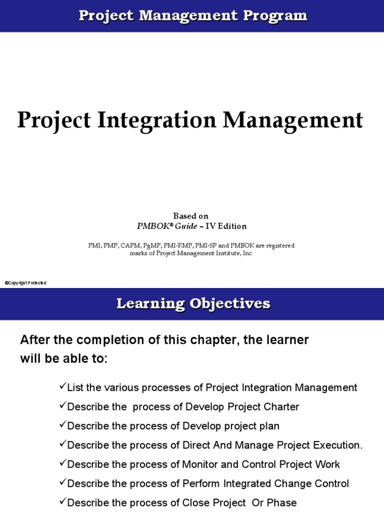 Chapter 2 - Project Integration Management | PDF | Project Management ...