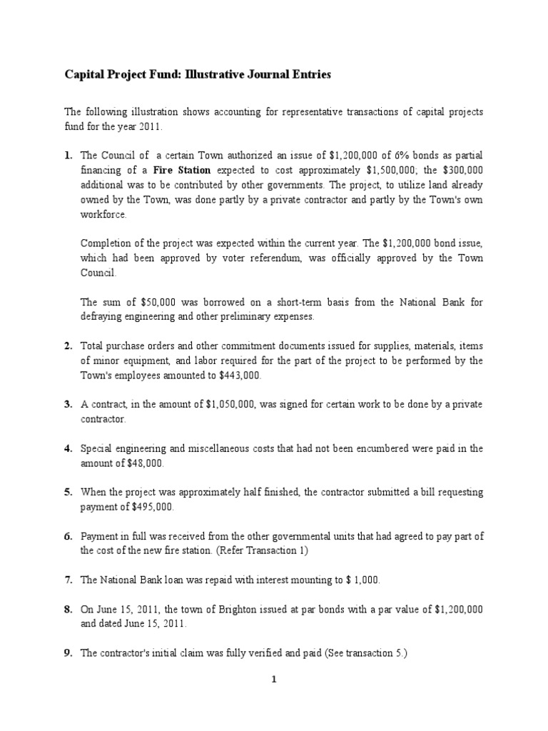 Capital Project Fund Illustration | PDF | Bonds (Finance) | Financial ...
