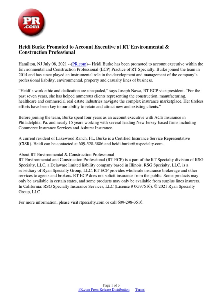 Heidi Burke Promoted To Account Executive at RT Environmental ...