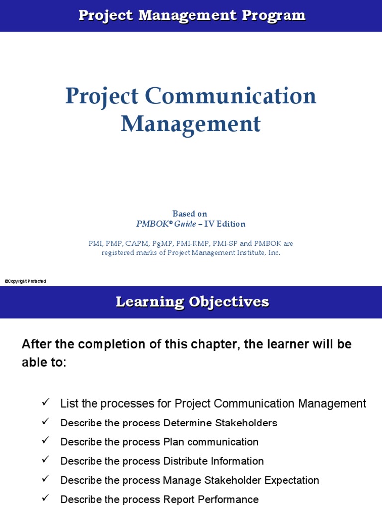 Chapter 8 - Project Communications Management | PDF | Project ...