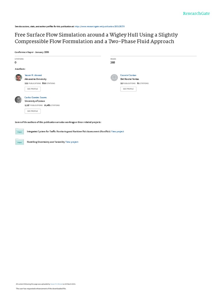 Free Surface Flow Simulation of Wigley Hull | PDF | Fluid Dynamics ...