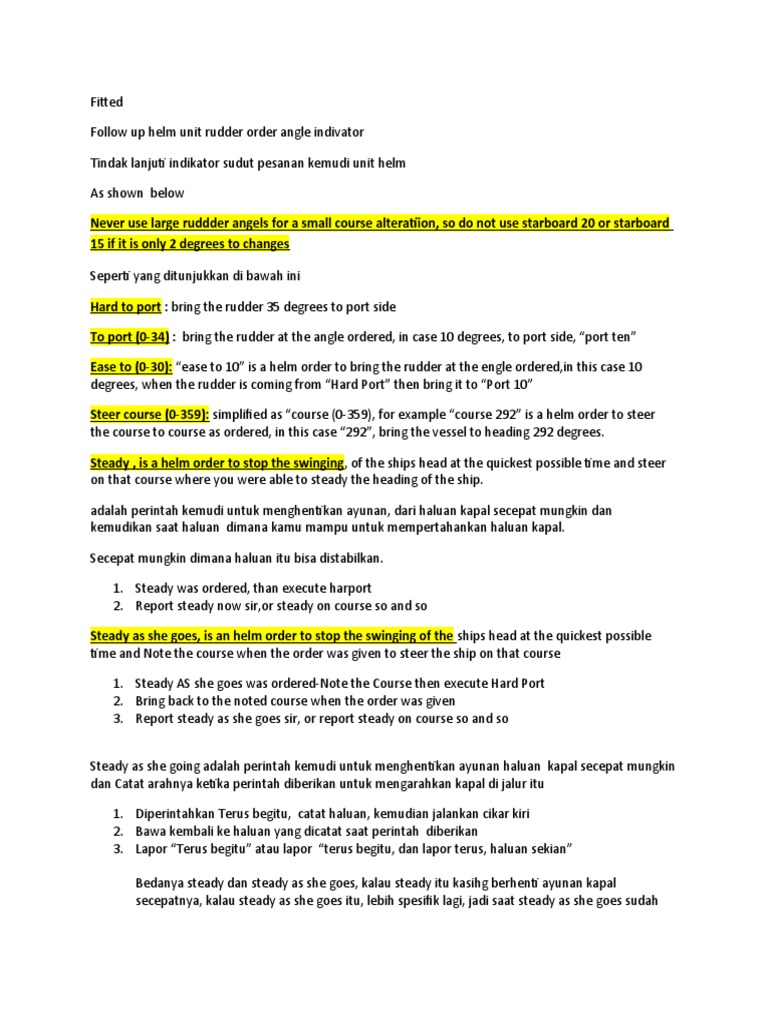 Aba Aba Kemudi | Download Free PDF | Watercraft | Ships