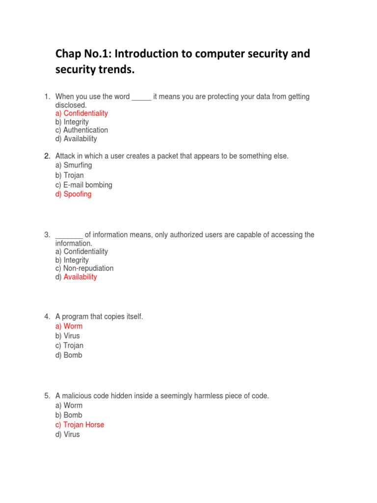 Chap No.1: Introduction To Computer Security and Security Trends ...