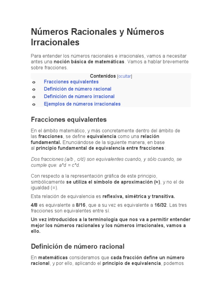 Números Racionales e Irracionales | PDF | Número racional | Números