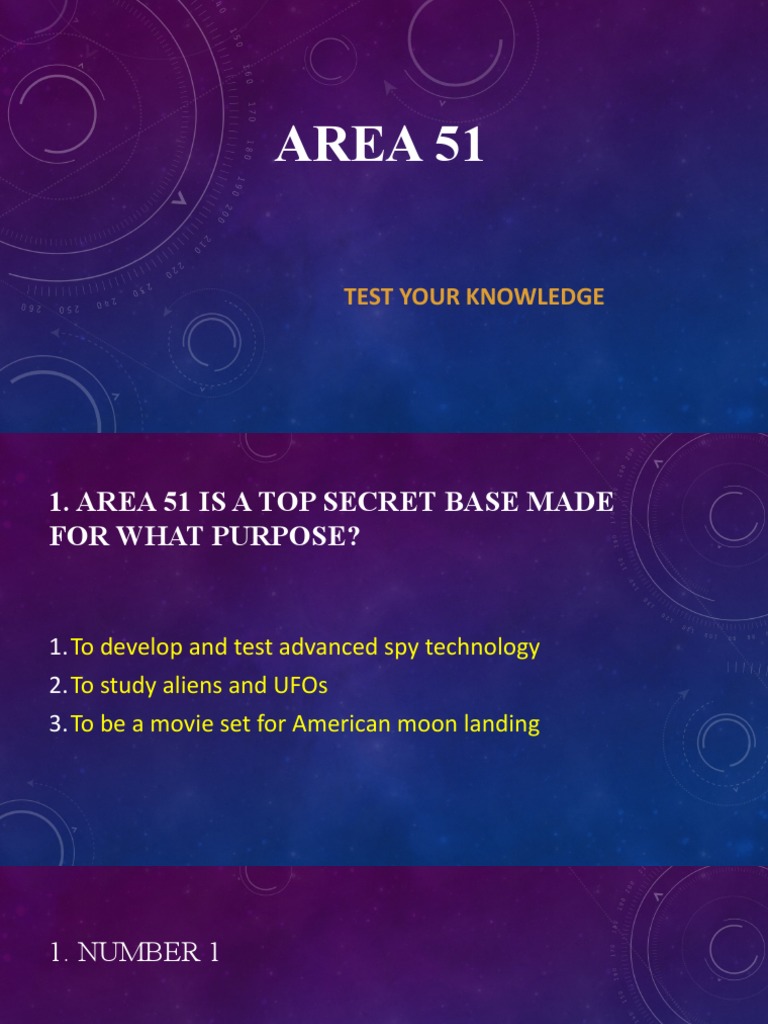 Area 51: Secrets and Trivia Quiz | PDF | Science & Mathematics | History