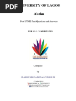 UNILAG JUPEB Practice Questions Answers | PDF