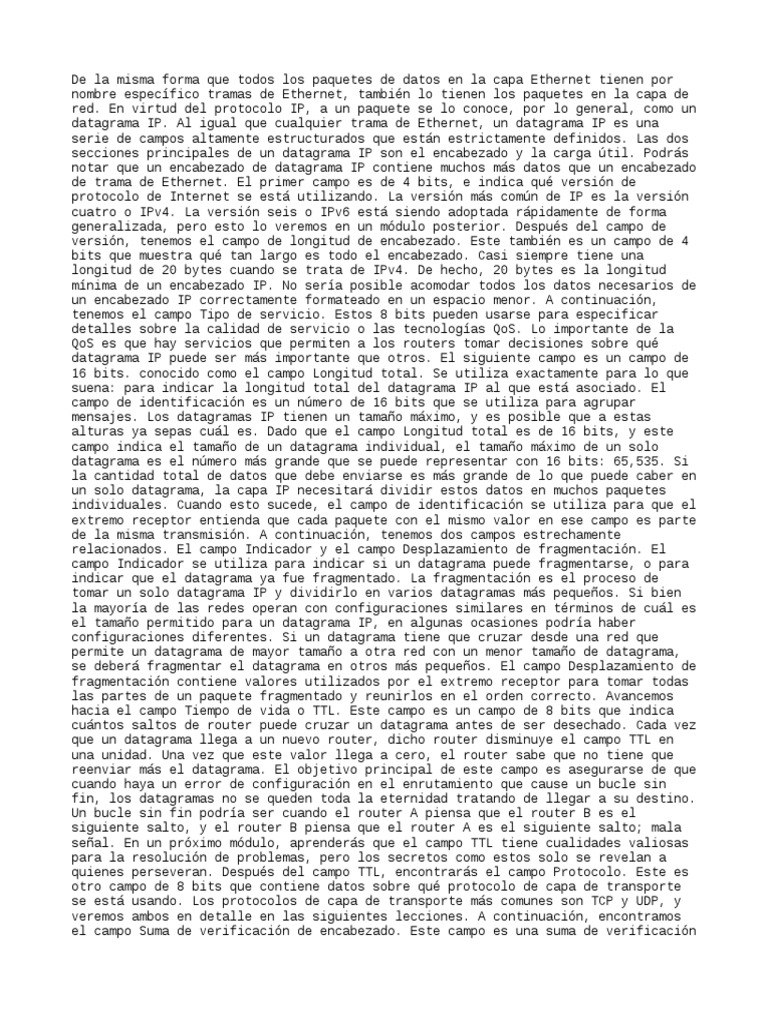 Datagrama y Encapsulacion | PDF | Protocolos de internet | Enrutador (Computación)
