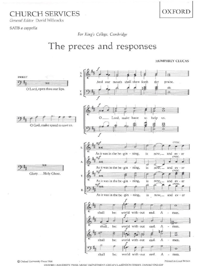 Clucas - Preces & Responses | PDF