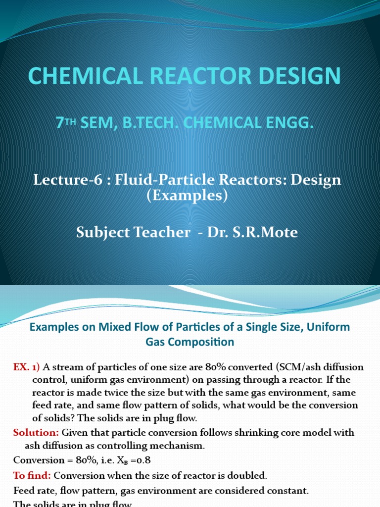 Chemical Reactor Design: 7 Sem, B.Tech. Chemical Engg | PDF | Chemical ...