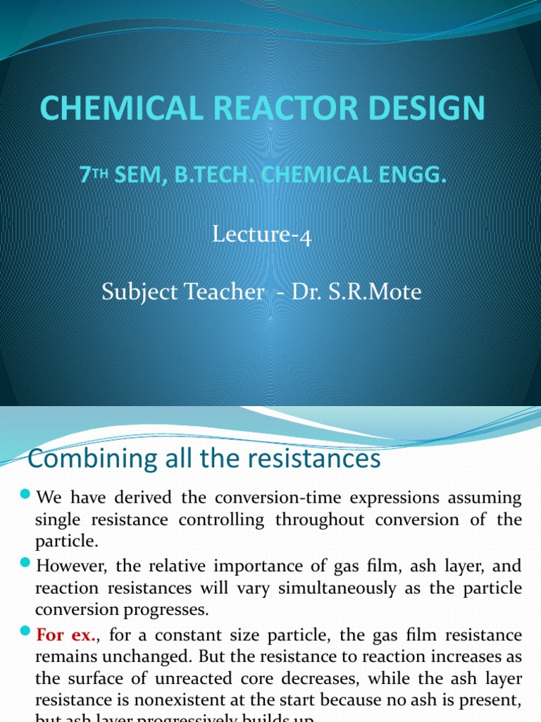 Chemical Reactor Design: 7 Sem, B.Tech. Chemical Engg | PDF | Gases ...