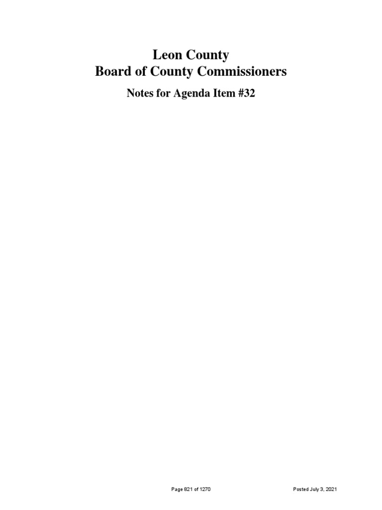 Leon County Board of County Commissioners: Notes For Agenda Item #32 ...