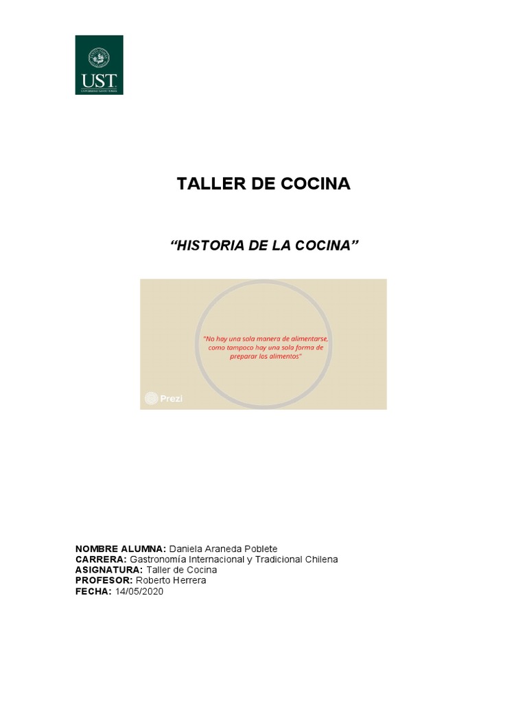 Historia De La Cocina Pdf Gastronomía Artes Culinarias
