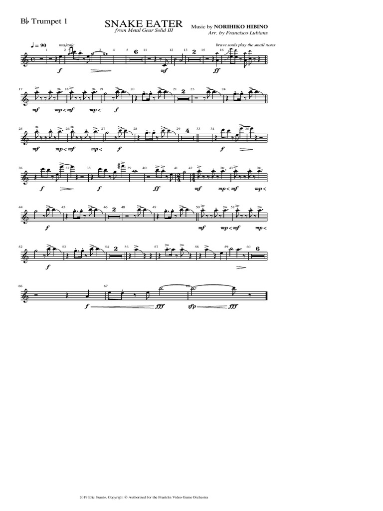 SNAKE EATER-Bb Trumpet 1 | PDF | Military Science Fiction Video Games ...