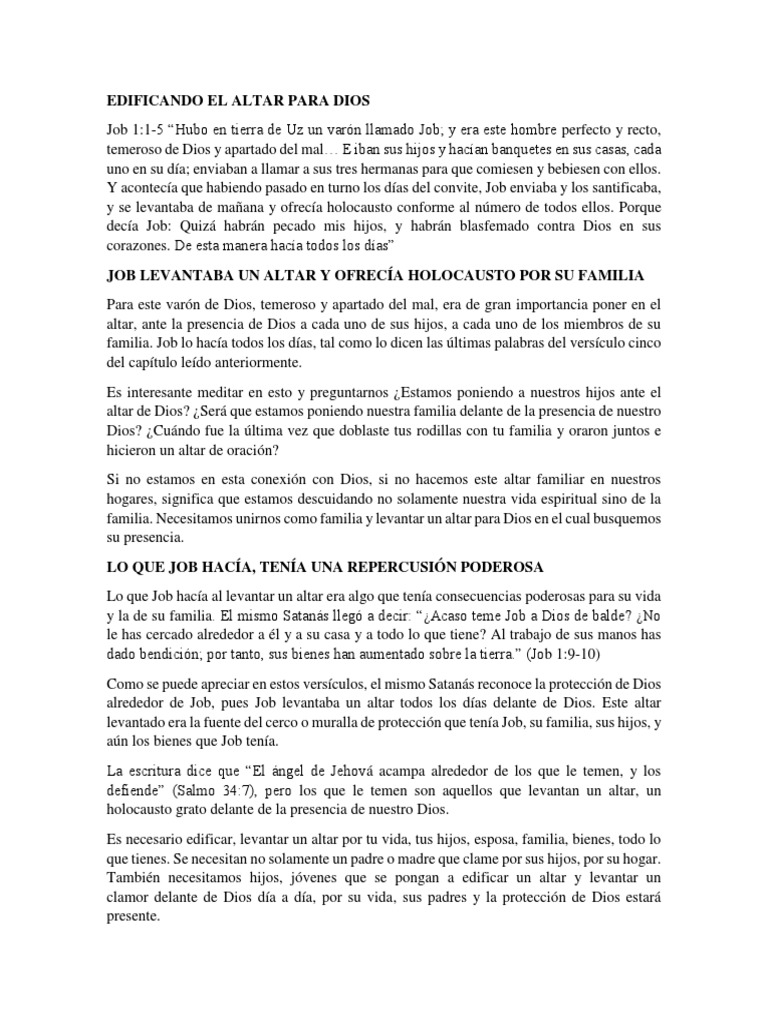 Edificando El Altar para Dios | PDF | Libro de trabajo | Pecado