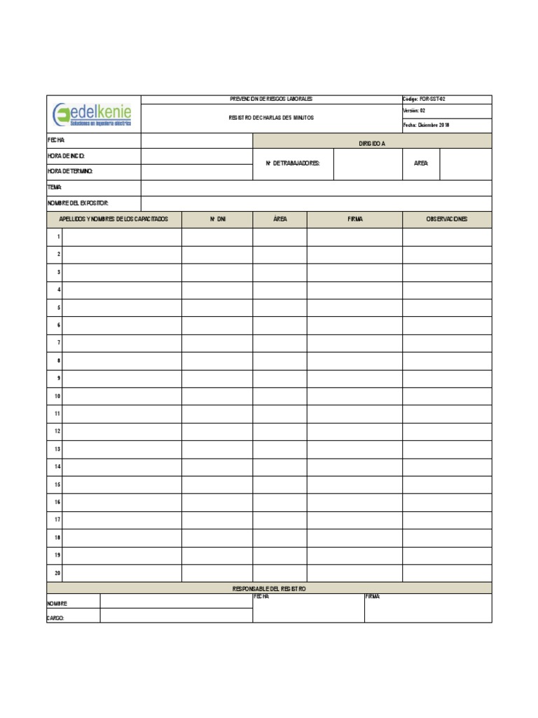 FORMATO-Charla de 5 Minutos | PDF