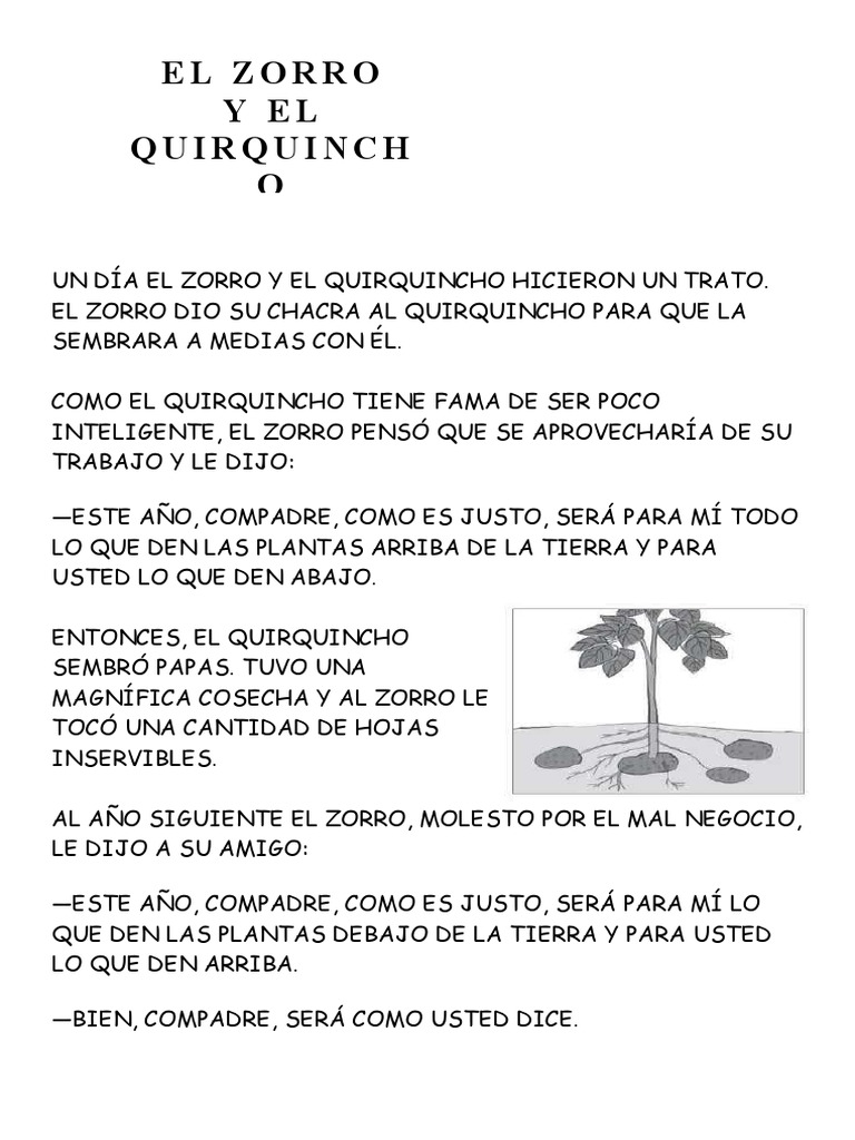 El Zorro y El Quirquincho | PDF