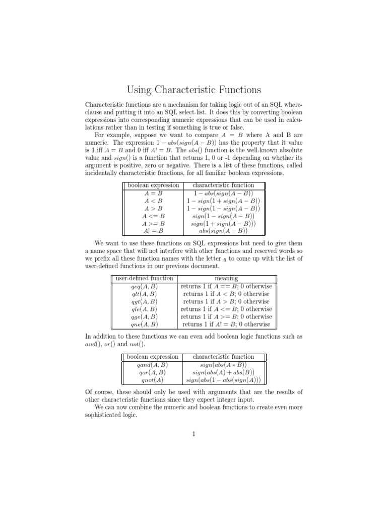 Char Func | PDF | Boolean Data Type | Function (Mathematics)