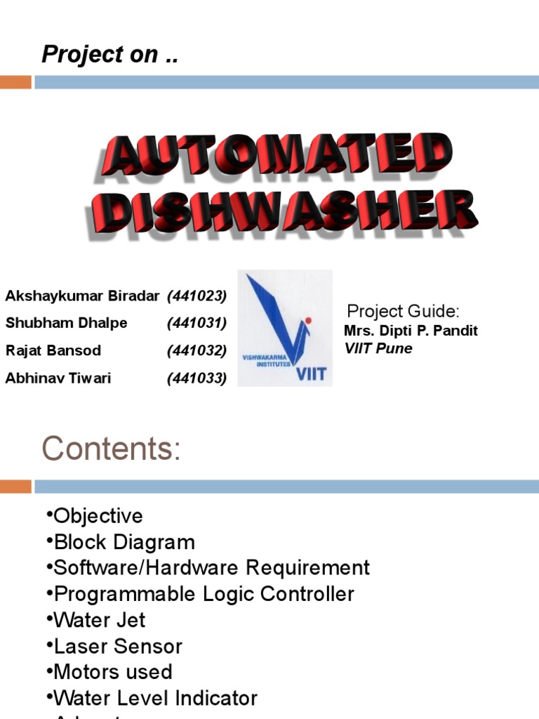 Project On . | PDF | Dishwasher | Programmable Logic Controller