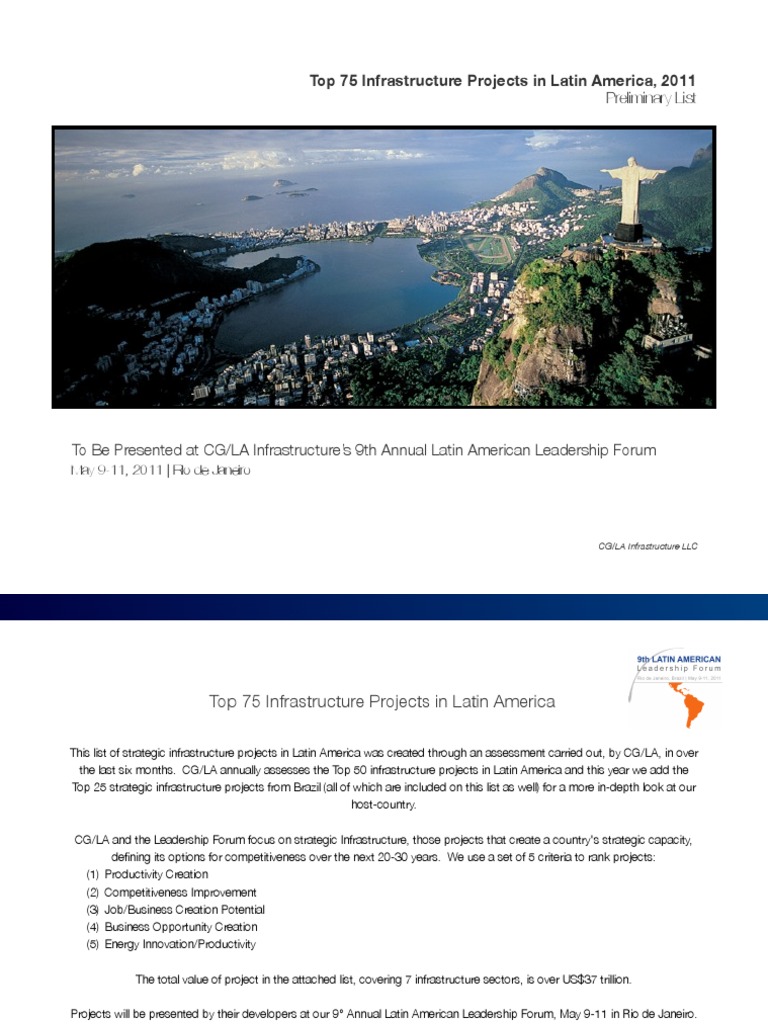 Preliminary List: Top 75 Infrastructure Projects in Latin America, 2011 ...