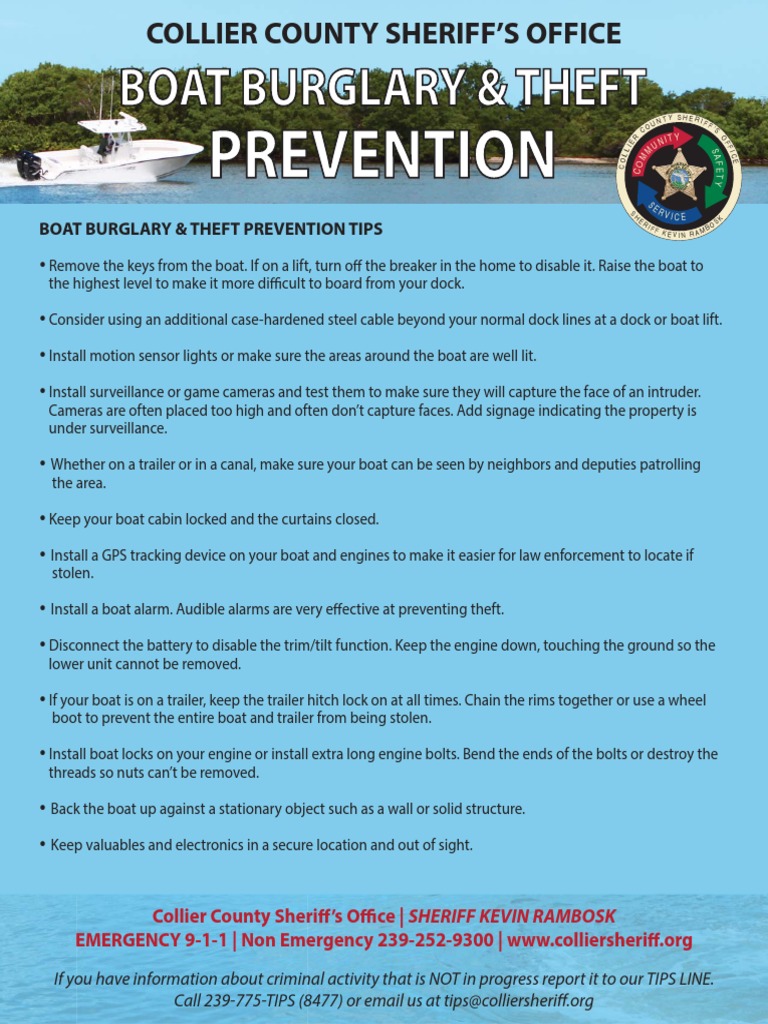 Boat Burglary & Theft Prevention Tips: Collier County Sheriff's Office ...