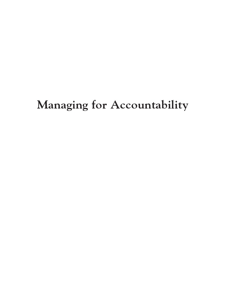 Managing For Accountability: A Business Leader's Toolbox | PDF ...