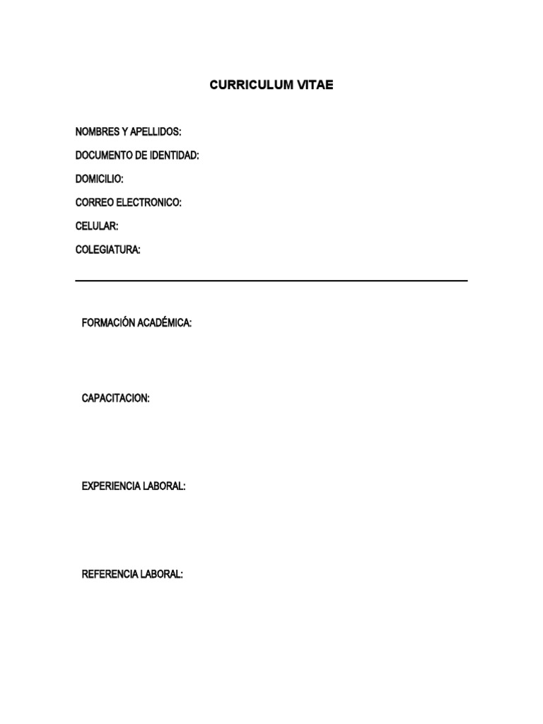 Formato CV 2020 | PDF