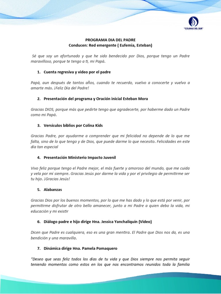 Programa Día Del Padre | PDF | Religión y creencia