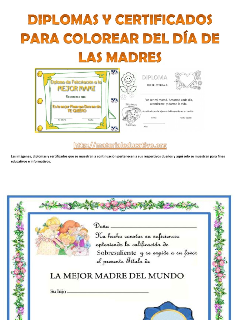 Diplomas para el Día de la Madre | PDF