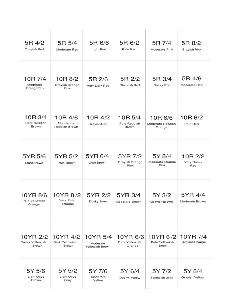 Geological ROCK COLOR CHART 1 Organizada para Imprimir | PDF | Brown ...