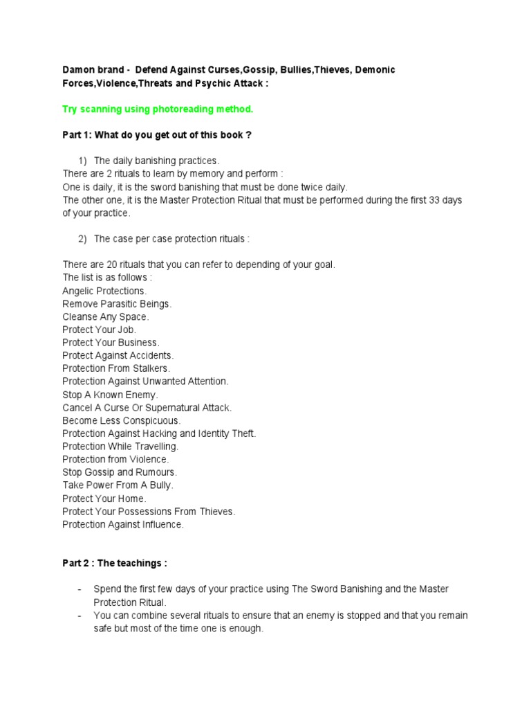 Damon Brand Magick Protection Book Notes | PDF | Magick (Thelema)