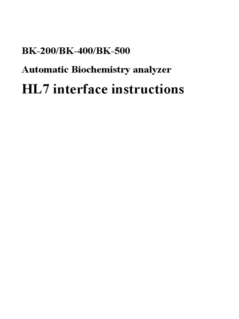 LIS Interface Manual of BK Series Biochemistry Analyzer-1 | PDF | Computer Science | Computer Data