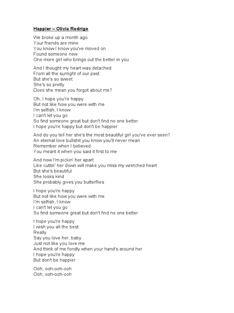 Happier - Olivia Rodrigo | PDF