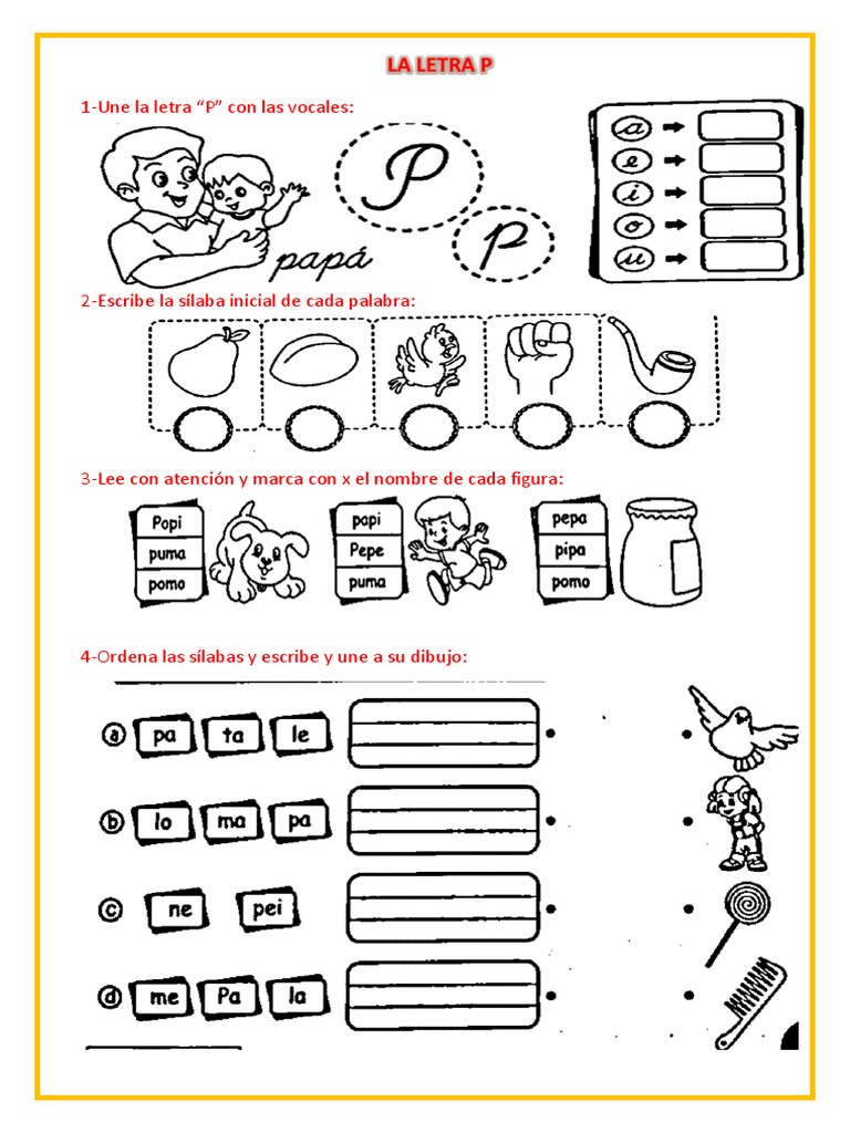 Ficha LA LETRA P | PDF