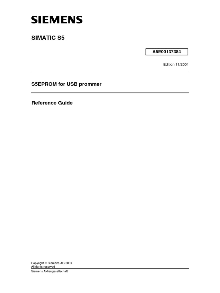 Simatic S5: S5EPROM For USB Prommer | PDF | Installation (Computer ...