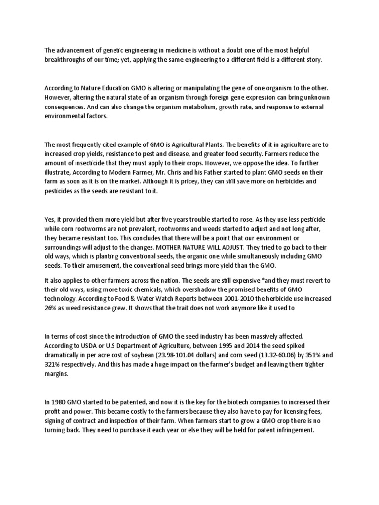 Debate Sample | PDF | Genetically Modified Organism | Agriculture