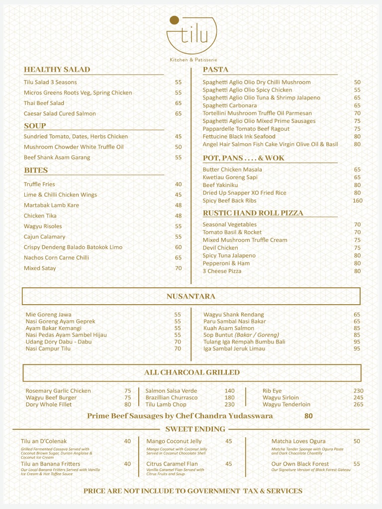 Menu TiluKitchenPatisserie | PDF