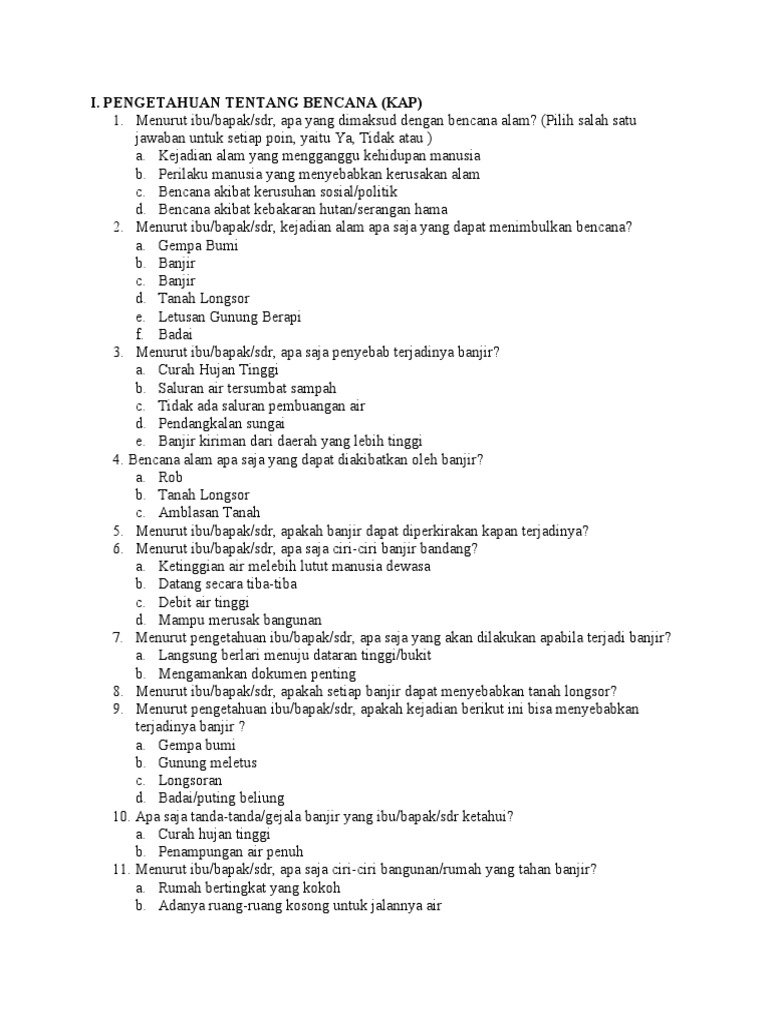 Kuesioner LIPI | PDF