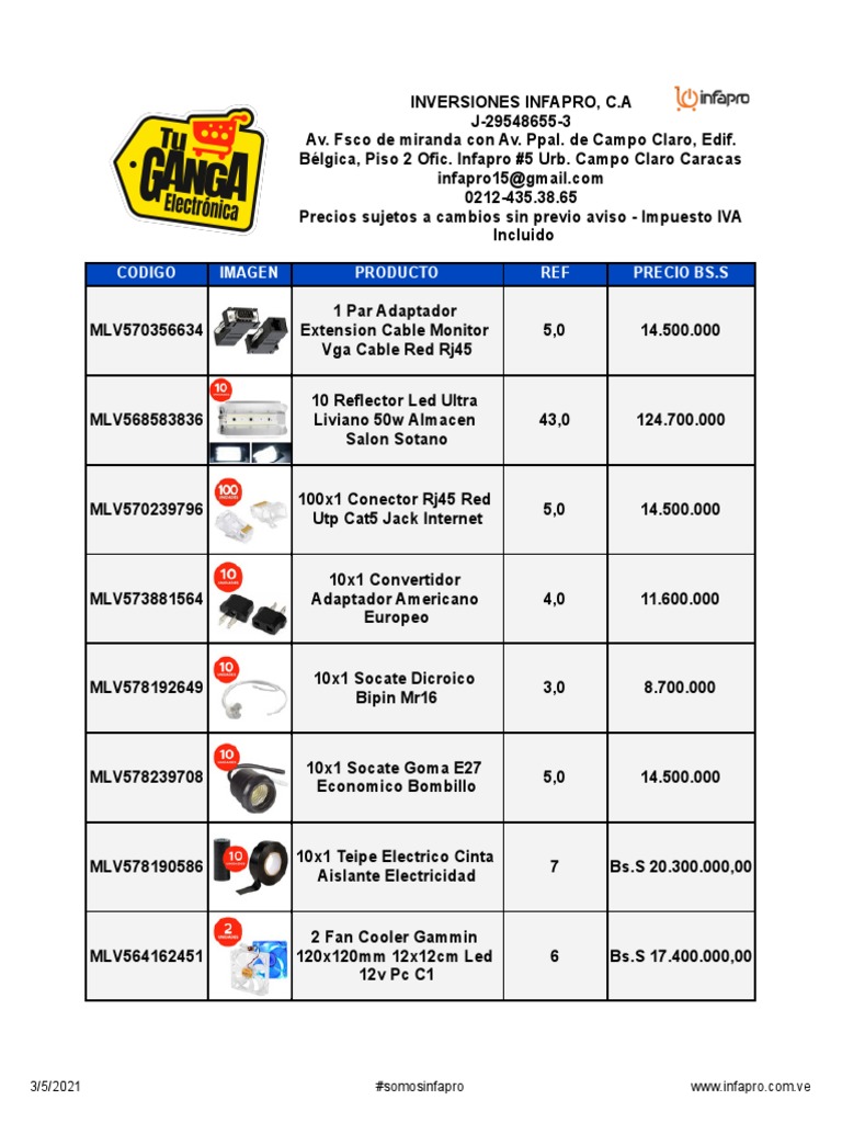 Catalogo Infapro | PDF | USB | Tableta