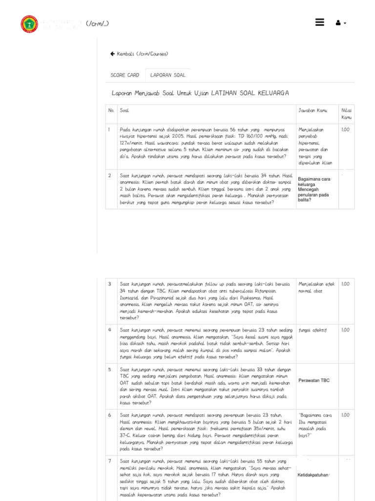 Soal Modul Kep KELUARGA | PDF | Kesehatan Holistik