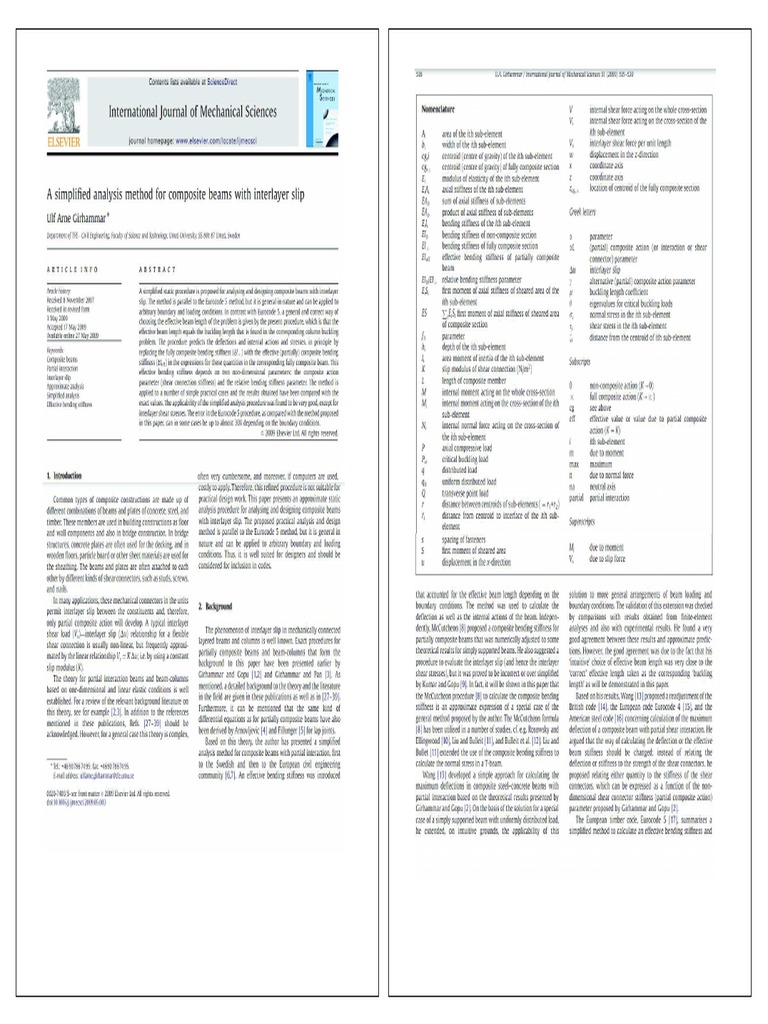 A Simplified Analysis Method For Composite Beams With Interlayer Slip | PDF