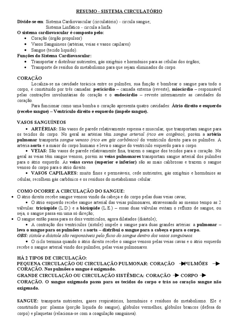 O funcionamento do sistema circulatório: uma explicação detalhada de ...