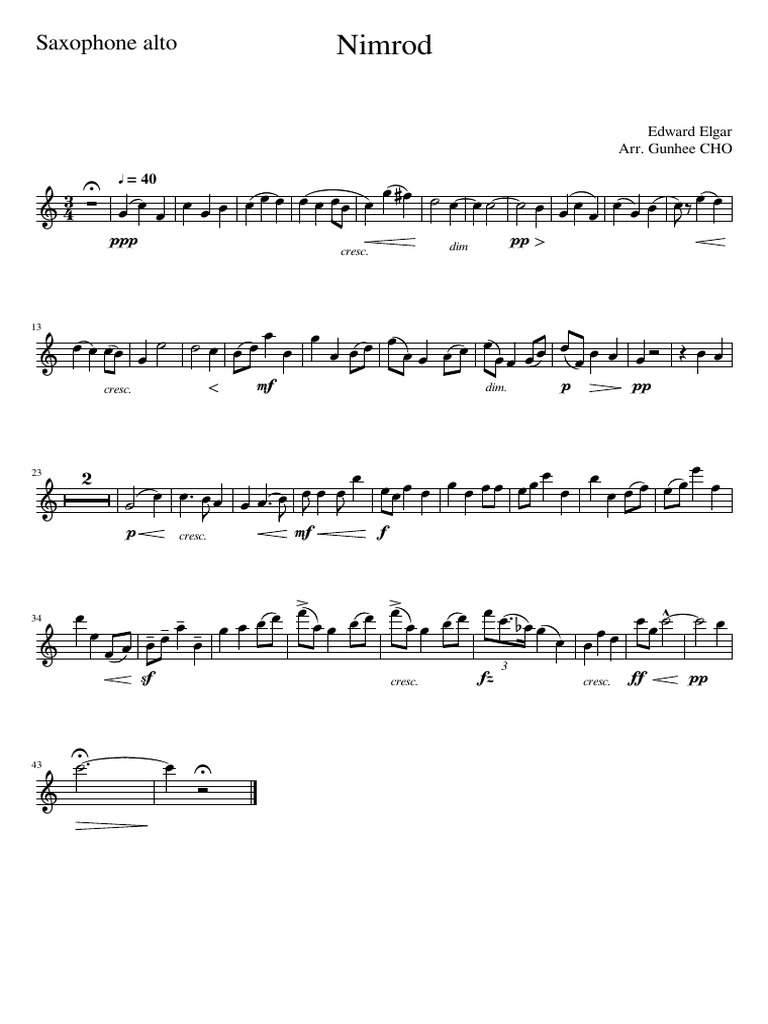 Nimrod Alto Saxophone Arrangement | PDF