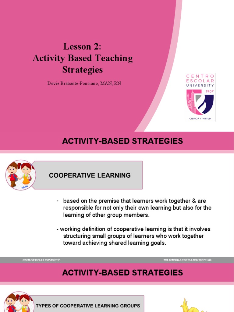 Lesson 2: Activity Based Teaching Strategies: Dovie Brabante-Ponciano, MAN, RN | PDF ...