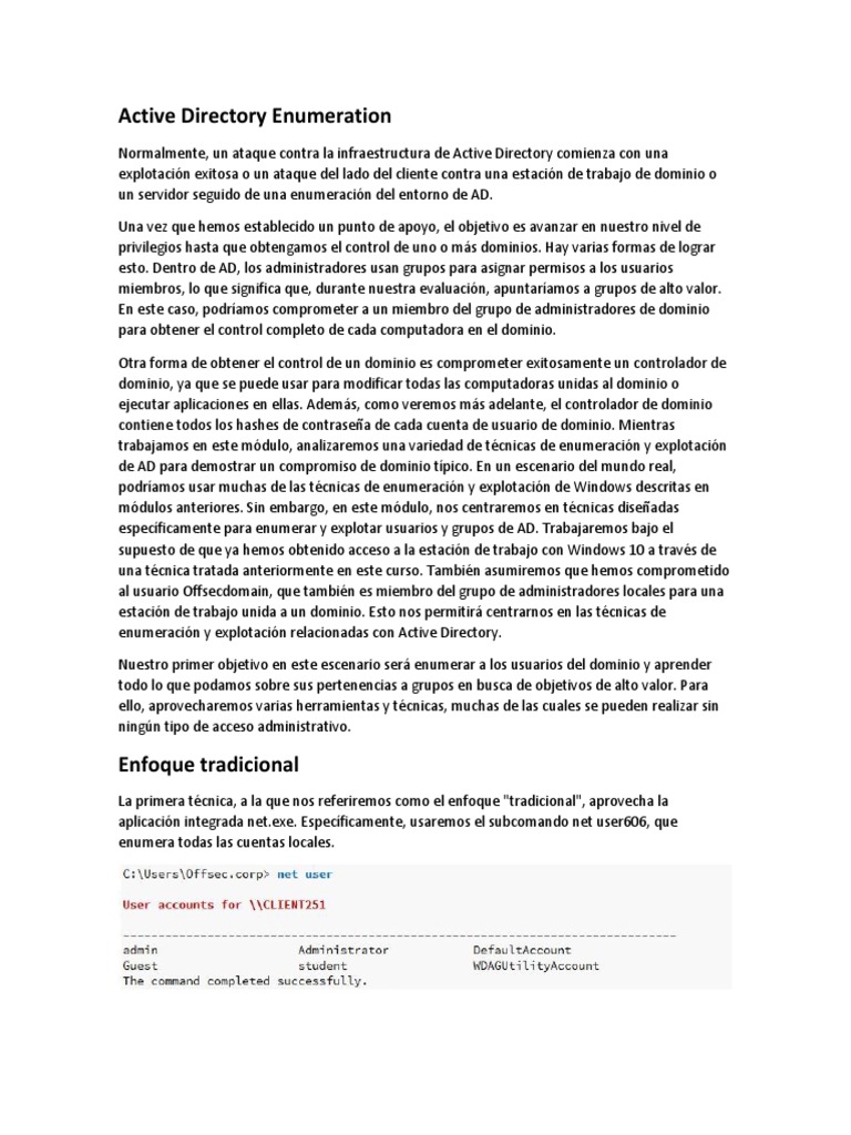 Active Directory Enumeration | PDF | Autenticación | Contraseña