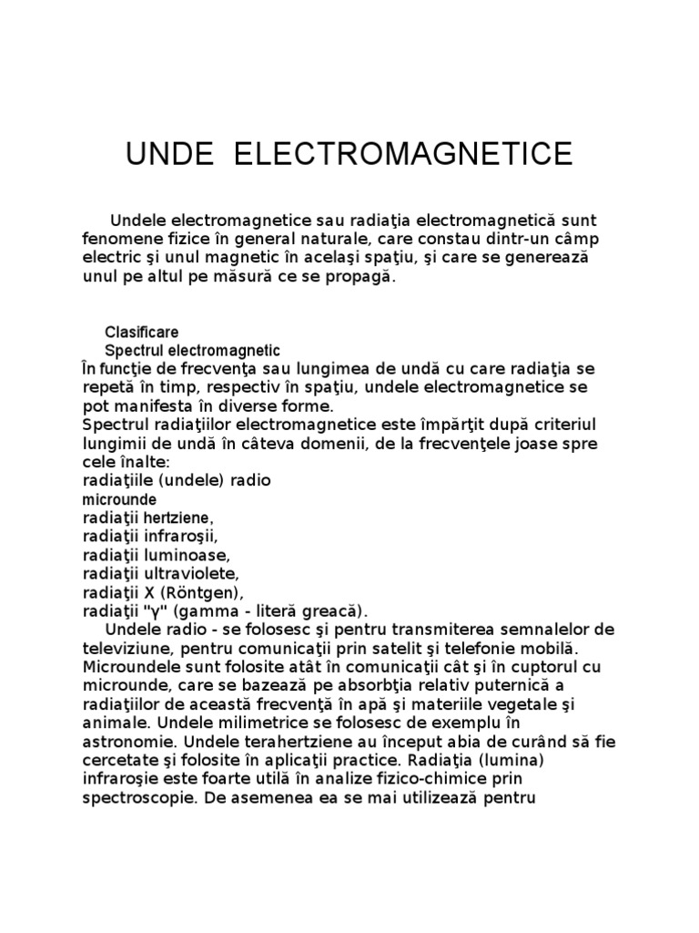 Unde Electromagnetice | PDF